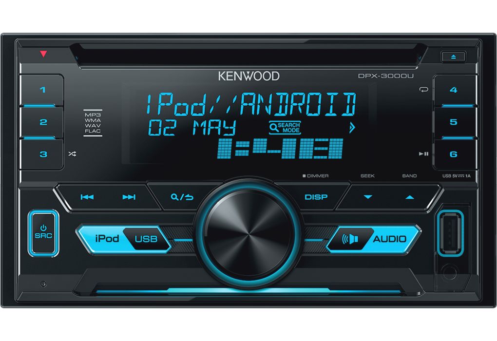 2-DIN магнитола с поддержкой iPhone/Android - Kenwood DPX-3000U